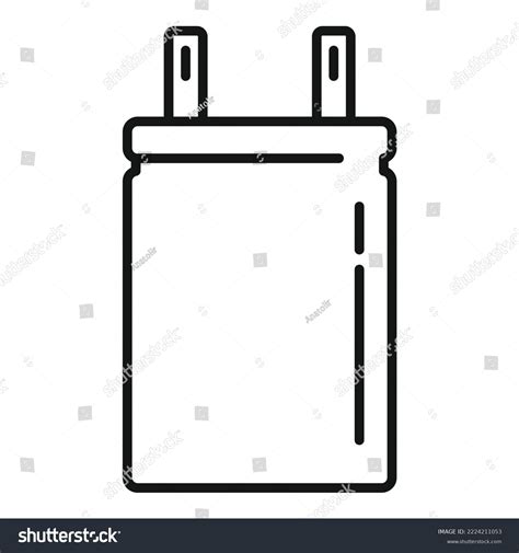 Semiconductor Capacitor Icon Outline Vector Electric Stock Vector Royalty Free 2224211053