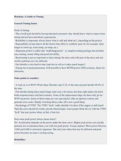 Hondata Tuning Guide Pdf Manufactured Goods Vehicles