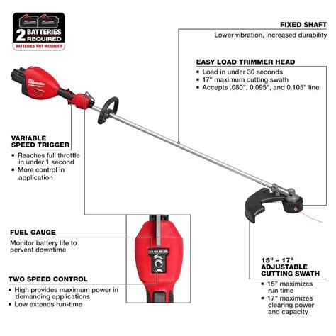 Milwaukee M18 Fuel 17 Inch Dual Battery String Trimmer Bare Tool 3006