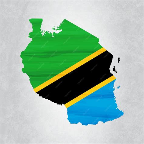 Tanzania Map With Flag Premium Vector