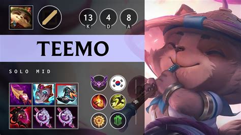 Teemo Mid Vs Tryndamere Kr Master Patch 2505 Youtube