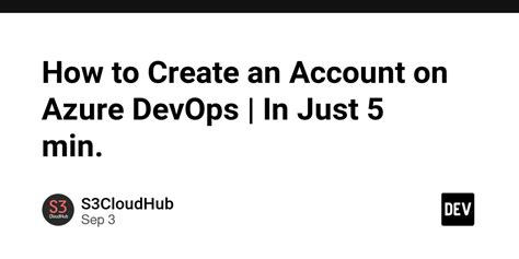 How To Create An Account On Azure DevOps In Just 5 Min DEV Community