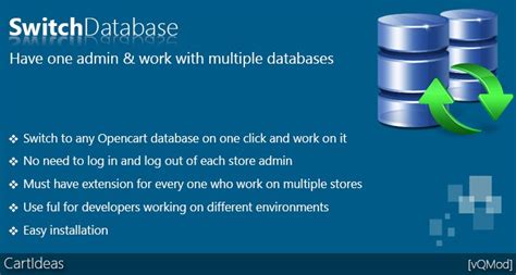 OpenCart Switch Database Switch Between Opencart Databases