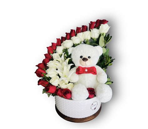 Roses And Teddy Bear Roses And Teddy Bear Carol Flowers And Balloons