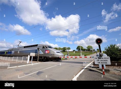 Level Crossing On A Country Road With Automatic Railway Gate Automatic