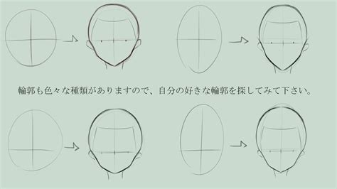 私なりの輪郭の描き方！ 2 描き方 顔のスケッチ イラスト