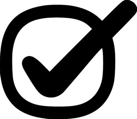 Premium Vector Tick Black And White Vector Illustration