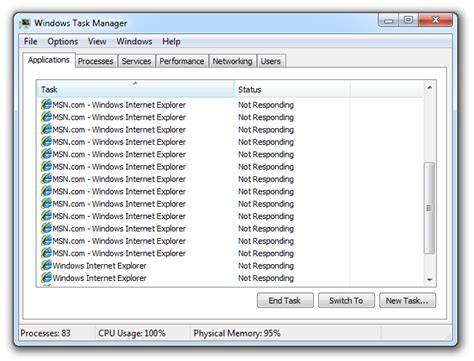 how to restart a windows program that crashed with task manager