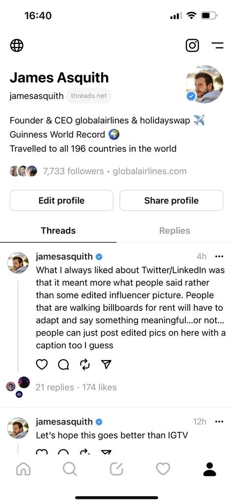 James Asquith On Twitter Got More Followers On Threads In Half A Day Than Twitter Will