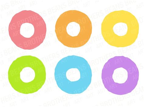 Froot Loops SVG Layered Rainbow Cereal Pieces Fruit Ring Breakfast