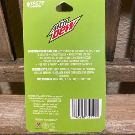Taste Beauty Makeup Mountain Dew Lip Balm Set Of 4 Humongous 2