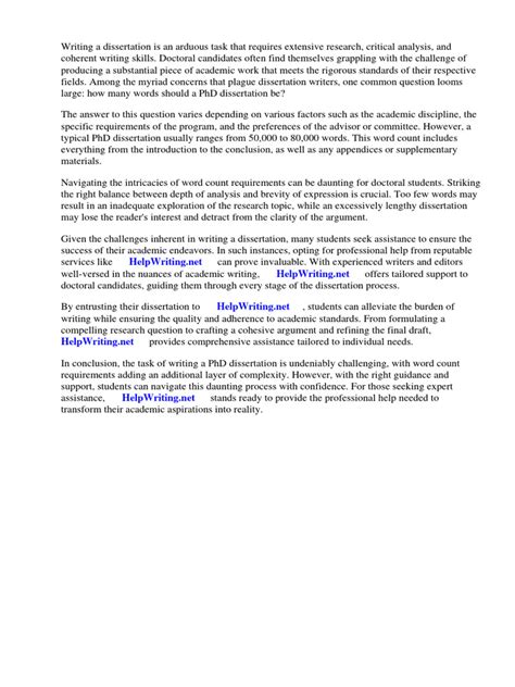 How Many Words Should A Phd Dissertation Be Pdf Thesis Doctor Of Philosophy