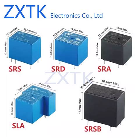 Songle Spdt Relay 5v 12v 24vdc Sra 05vdc Sra 12vdc Sra 24vdc Srd 05vdc Sl A Sla 12vdc Sl A Srs