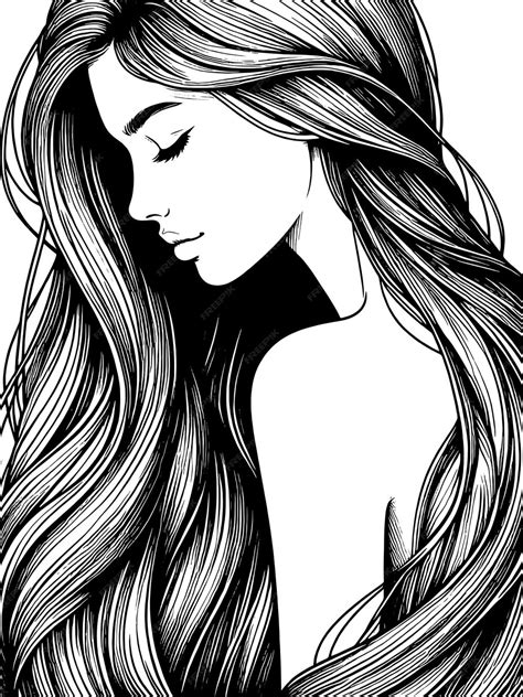 Premium Vector Attractive Woman With Wavy Hair And Full Lips Vector