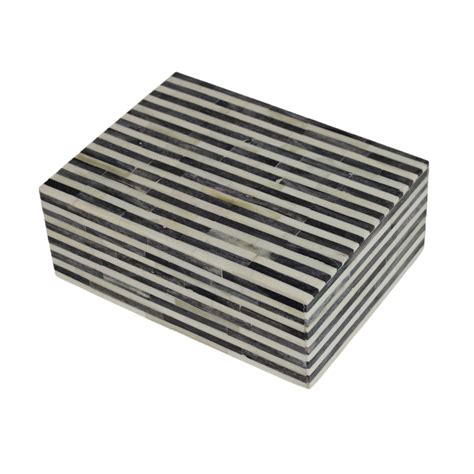 Small Grey Stripe Bone Box Maison Maison Design
