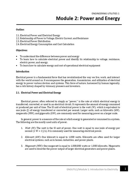 Module 2 Power And Energy Pdf Electric Power Electric Power Transmission