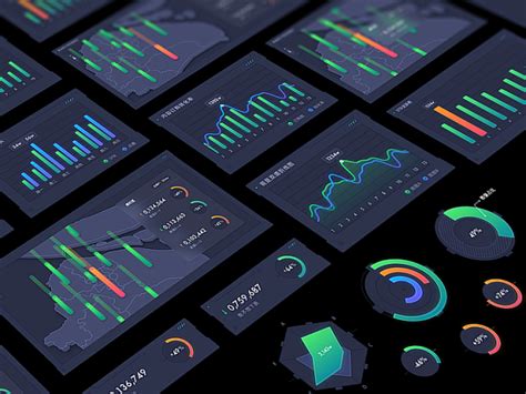 后台管理 图表 数据展示样式 深色 大数据 配色 可视化 统计图