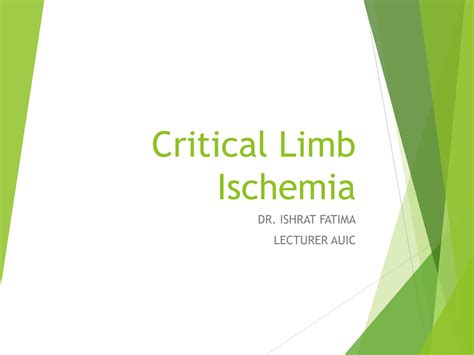 Solution Slides On Critical Limb Ischemia Studypool
