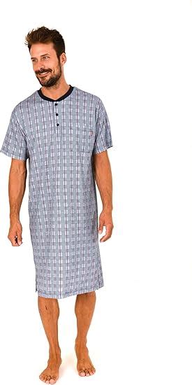 Trend By Normann Herren Nachthemd Kurzarm Mit Knopfleiste Am Hals Amazon De Bekleidung