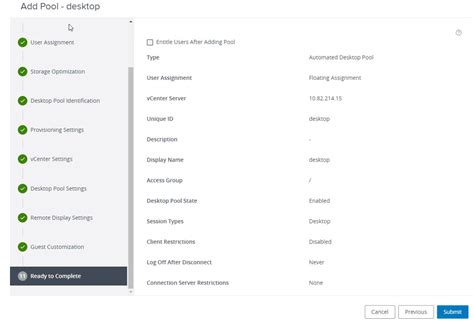 Deploy A Horizon Desktop Pool Vdi Implementation Guide—vdi With