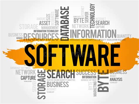 Collage De La Nube De Palabras De Software Stock de ilustración