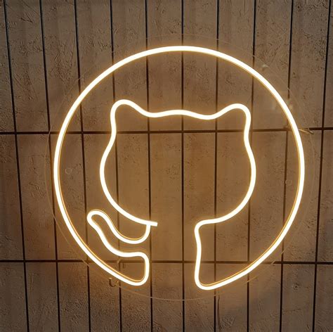 Github Neon Sign Octocat Neon Sign Github Sign Github Led Sign