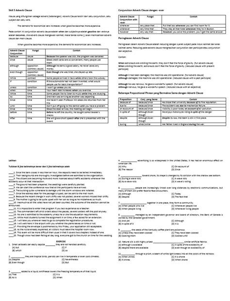 structure and written expression skill 5 adverb clause pdf adverb