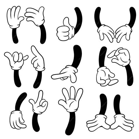 Premium Vector Set Cartoon Hands Illustration