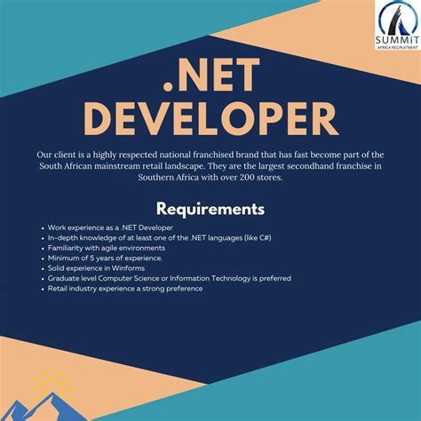 Summit Africa Recruitment Pty Ltd On Linkedin Dotnet Developer