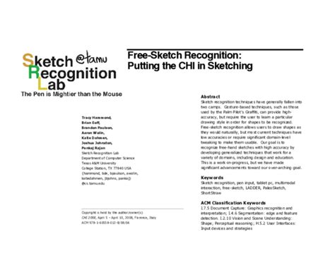 Pdf Free Sketch Recognition