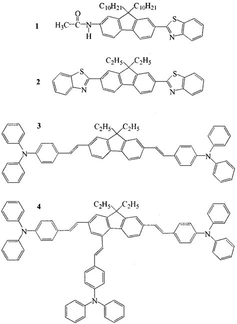 Structures Of The Fluorene Derivatives Investigated In This Paper