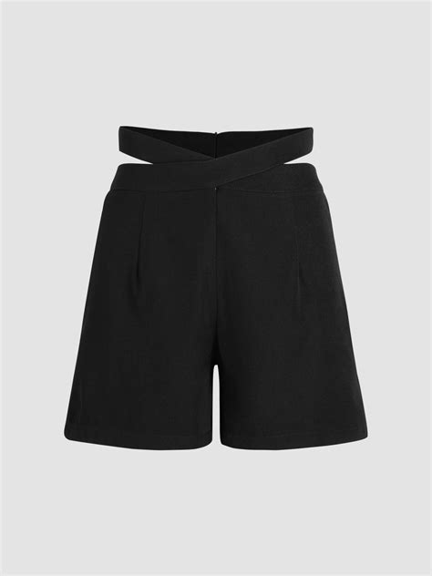 Solid Cut Out Shorts Cider