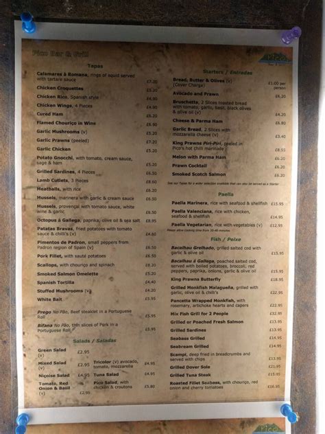 Menu At Pico Bar And Grill London