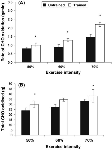 Cho Oxidation During Different Intensities Of Exercise With The Same Download Scientific