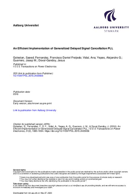 Pdf An Efficient Implementation Of Generalized Delayed Signal