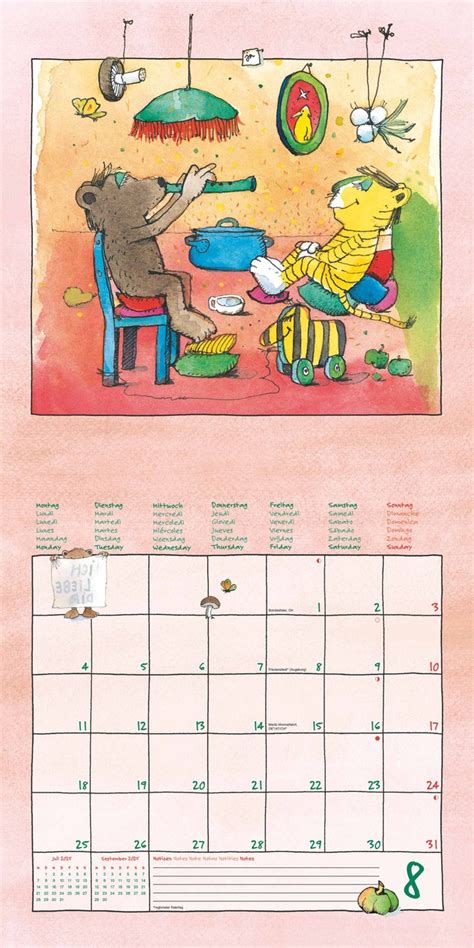 Janosch 2025 Broschürenkalender 30x30 cm 30x60 geöffnet Kalender