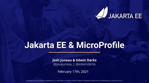 Jakarta Ee And Microprofile Tech Talk Ppt
