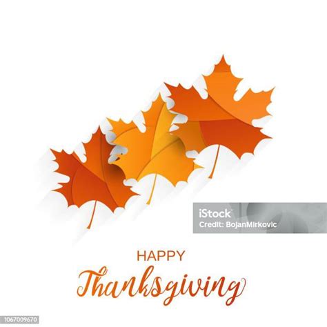 행복 한 추수 감사절 카드와 흰색 배경에 Leafs 벡터 일러스트입니다 추수감사절에 대한 스톡 벡터 아트 및 기타 이미지 추수감사절 11월 가을 Istock
