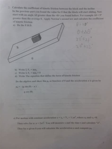 Solved Block And Incline Plane Lab Objectives The Purpose