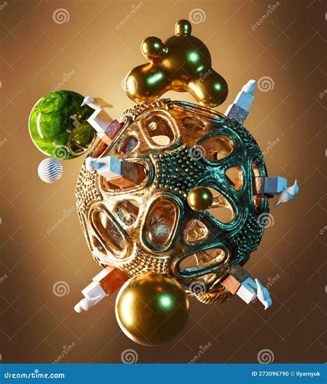 Abstraction Render D Illustration Geometric Shapes Concept Stock Illustration Illustration