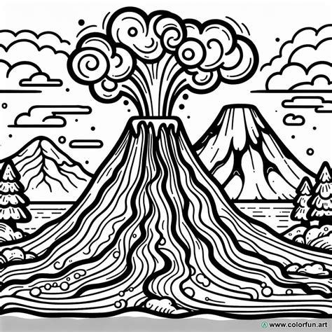 Coloriage d activité volcanique à Télécharger ou à Imprimer gratuitement