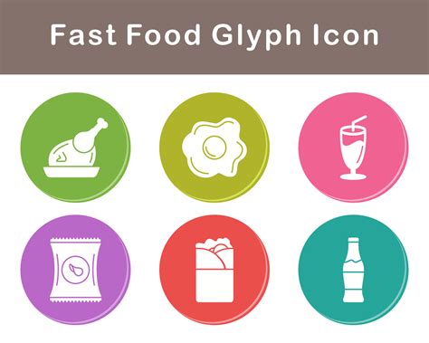 Fast Food Vector Icon Set 21518493 Vector Art At Vecteezy