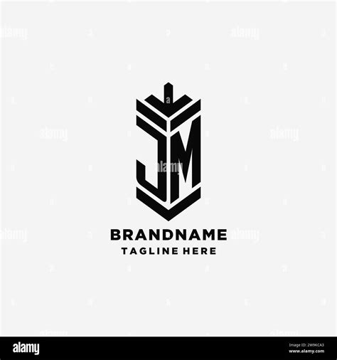 Initials Jm Shield Logo Design Creative Monogram Logo Inspiration Vector Graphic Stock Vector