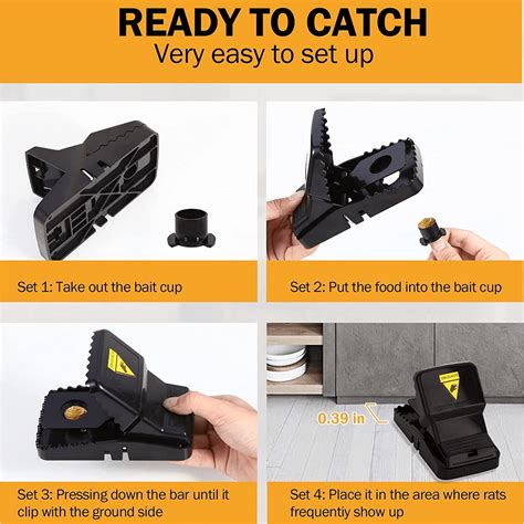 6 Pack - Rat Trap, Large Mouse Traps, Mouse Traps Indoor for Home, Instant Kill Pest Control ...
