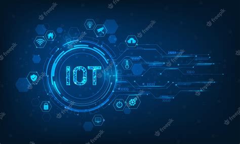 premium vector internet of things technology on blue dark iot home