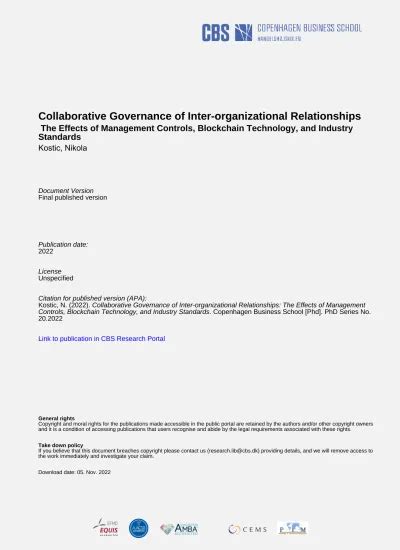 Conclusion Blockchain Technology Inter Organizational Relationships