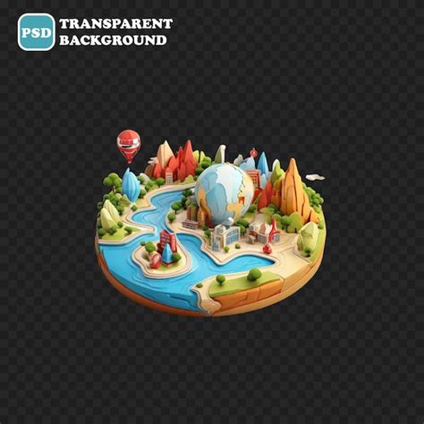 Premium Psd Map Icon Isolated 3d Render Illustration