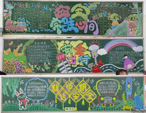 上海市学校安全教育黑板报内容大全（18张）黑板报图片大全