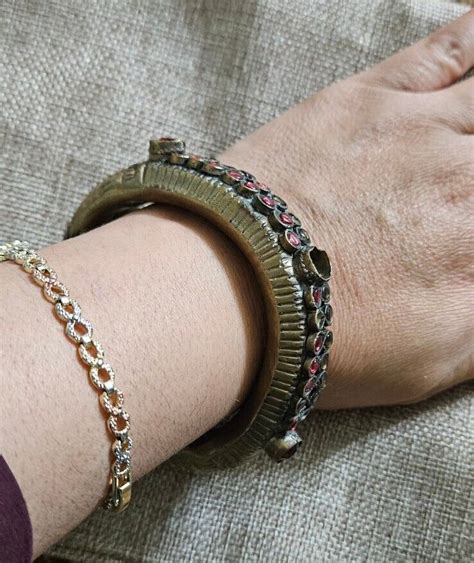 Antique African Brass Cuff Bracelet A1 Gem