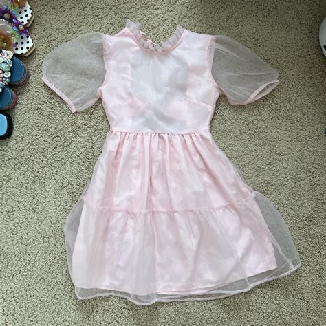 Pink Fluffy Dress Too Small For Me Unfortunately Depop
